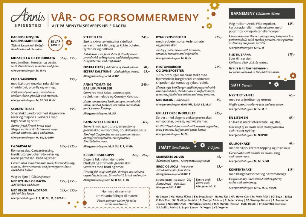 Restaurant i Ringebu | Annis Pølsemakeri - Høst/Vintermeny